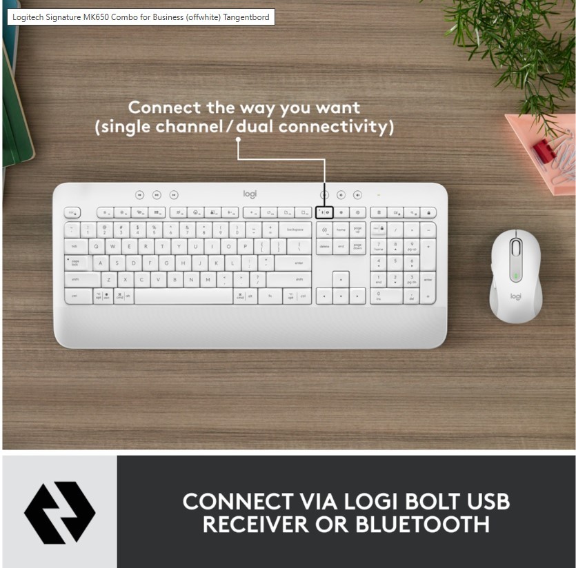Logitech MK650 trådlöst tangentbord och mus med Logi Bolt och Bluet...