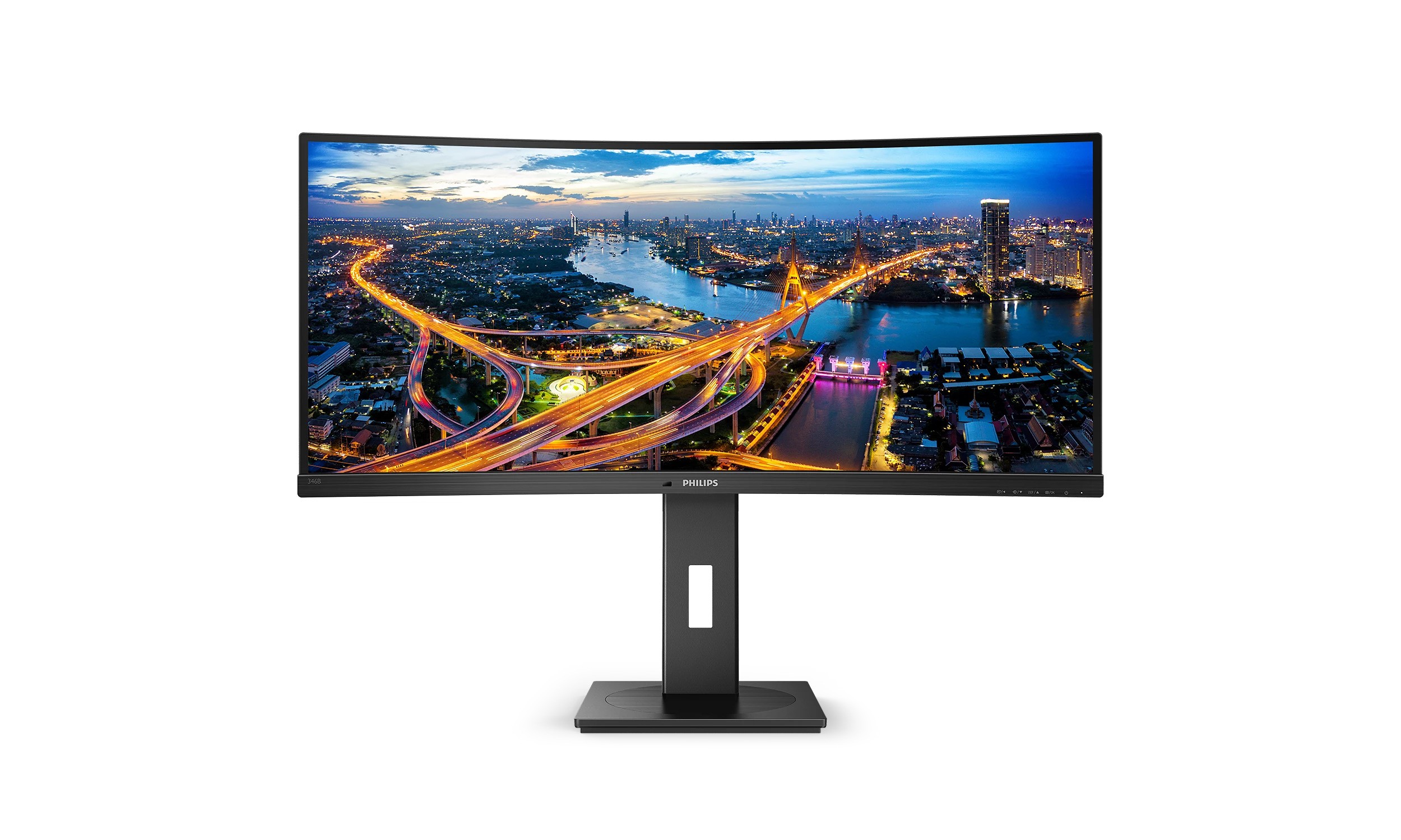 Philips 34" välvd skärm 3440x1440 med KVM, USB-C-dockning och 90W P...