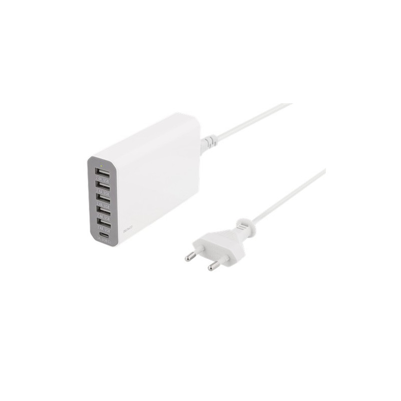6-portars laddstation med USB-C och USB - USBC-AC101 | Billigteknik.se