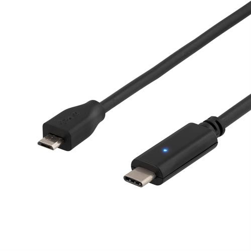 USB-C till microUSB-kabel - USBC-Micro Svart | Billigteknik.se