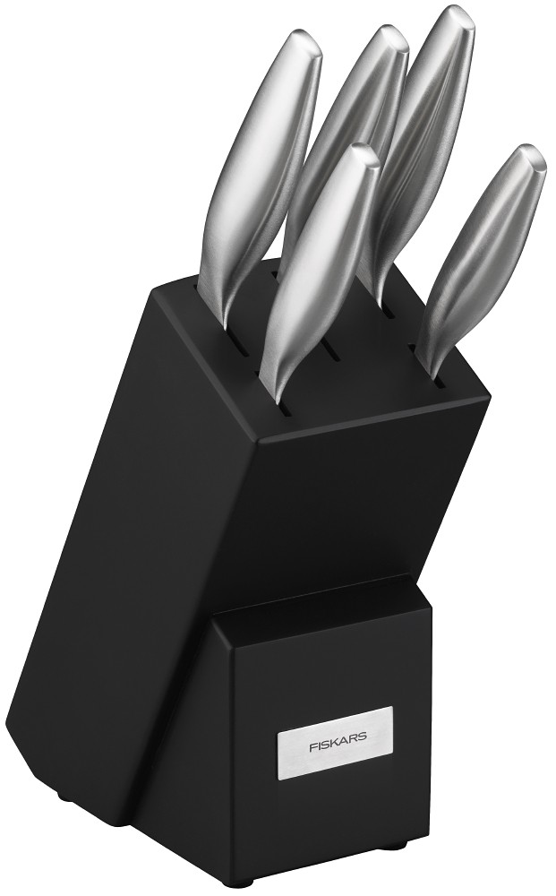 Fiskars knivblock med 5 knivar - Fiskars All Steel Knife Set | Bill...