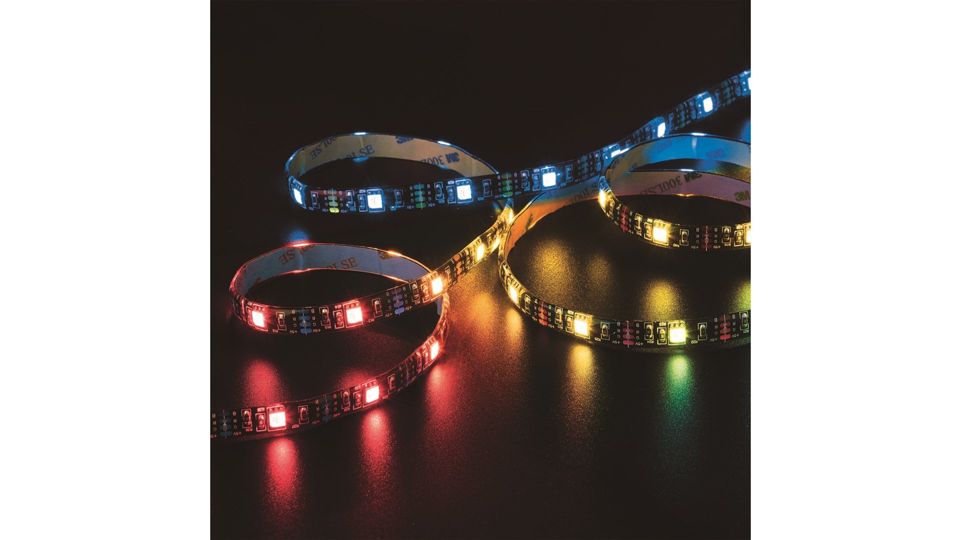 Självhäftande 1 meters USB-driven RGB-LED-slinga - LDU 3.0 - 1m RGB...